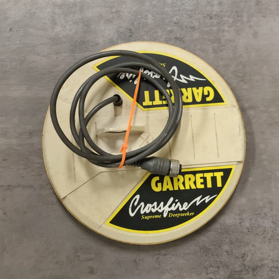 Gebruikt/ Garrett Crossfire Supreme Deepseeker zoekspoel 22 cm oud mod